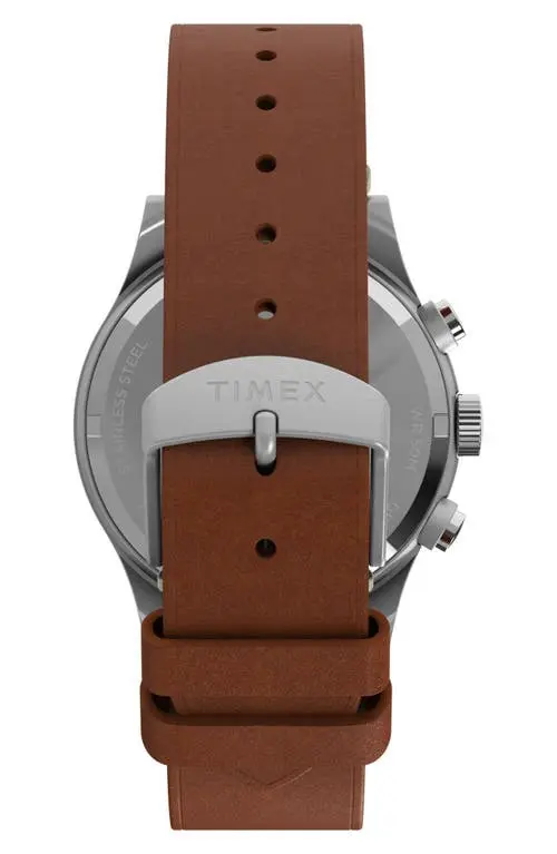 Timex® Timex Mk1 Chronograph Leather Strap Watch