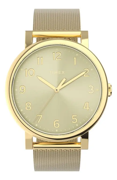 Timex® Timex 38mm Stainless Steel Mesh Bracelet Watch - Goldone