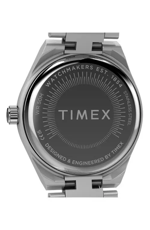 Timex® Timex Q Continental Mini Stainless Steel Bracelet Watch - Silver-tone/pink