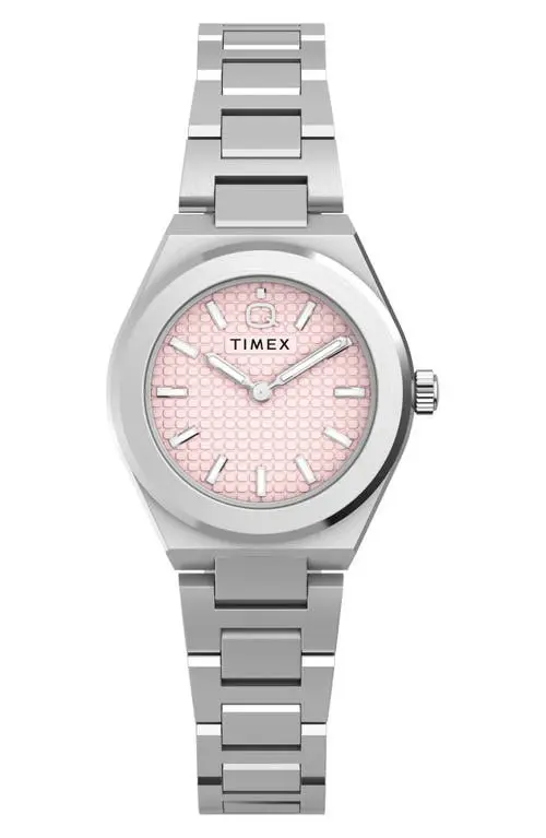 Timex® Timex Q Continental Mini Stainless Steel Bracelet Watch - Silverone/pink