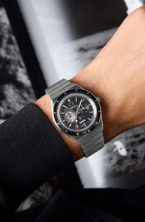 Timex® Timex Q Timex Nasa 40mm Stainless Steel Bracelet Watch