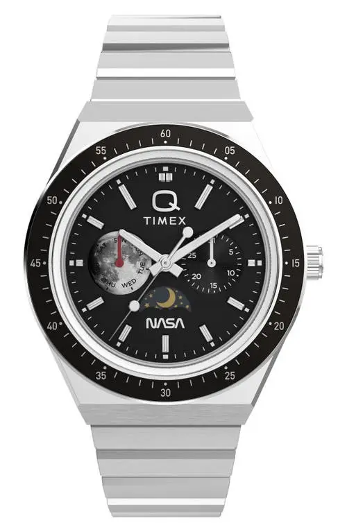 Timex® Timex Q Timex Nasa 40mm Stainless Steel Bracelet Watch - Silverone