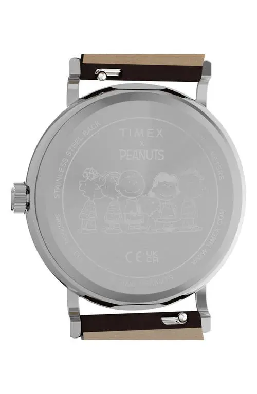 Timex® Timex X Peanuts Baseball Watch - Brown/silverone
