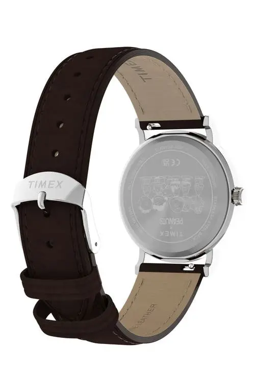 Timex® Timex X Peanuts Baseball Watch - Brown/silverone