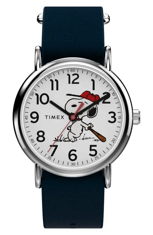 Timex® Timex X Peanuts Baseball Watch - Navy/silverone