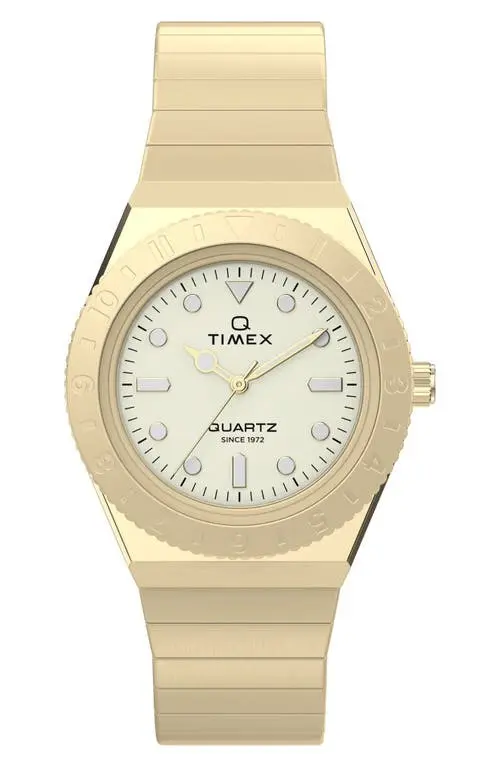 Timex® Timex Q Mini 30mm Stainless Steel Expansion Band Watch - Goldone