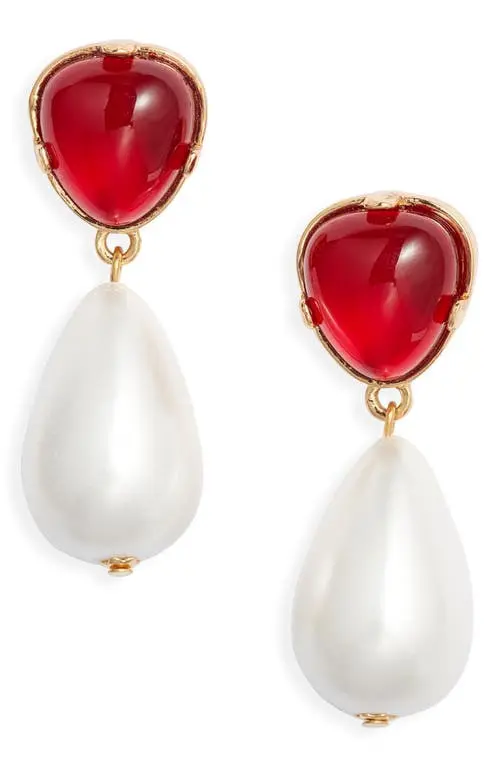 KENNETH JAY LANE Faux Pearl Drop Earrings - Gold
