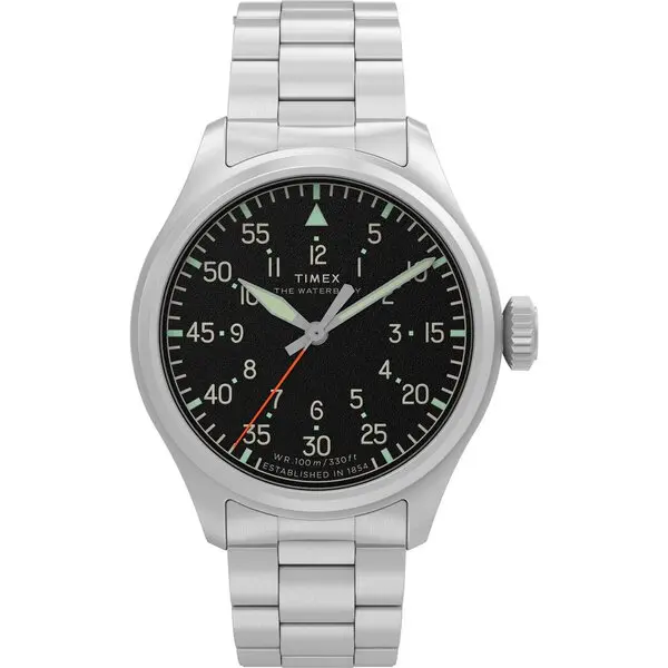 Timex® Timex Waterbury Ace 41mm Stainless Steel Bracelet Watch - Black/silverone