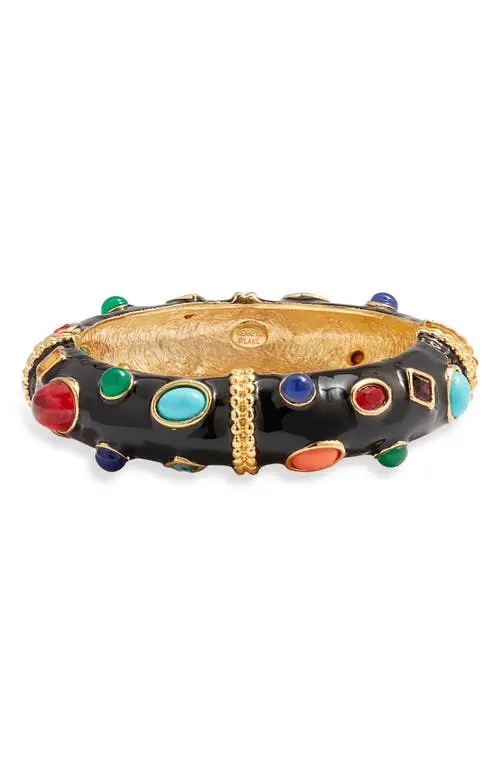 KENNETH JAY LANE Studded Enamel Bangle - Black