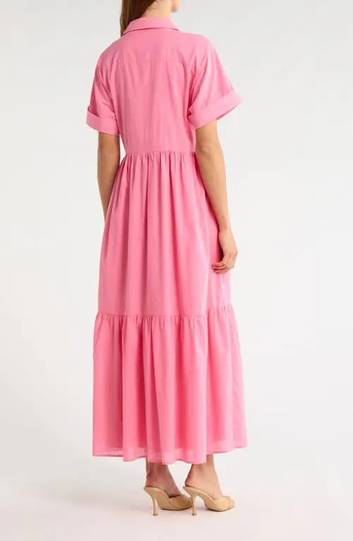 SUGARLIPS Tiered Maxi Shirtdress