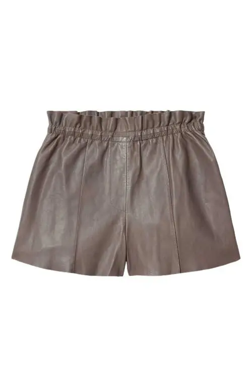 ALLSAINTS Fran Leather Shorts - Mole Brown