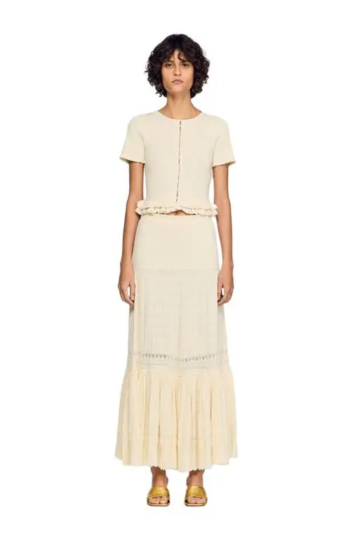 Sandro Decorative Knit Maxi Skirt