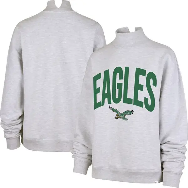 '47 47 Philadelphia Eagles Subtle Muse Mock Neck Sweatshirt