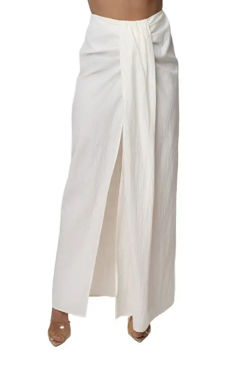 JLUXLABEL Flowing Elegance Maxi Skirt With Side Slit