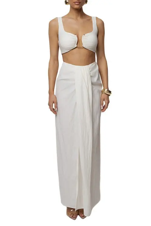 JLUXLABEL Flowing Elegance Maxi Skirt With Side Slit