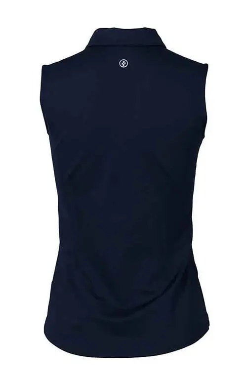JOFIT Sleeveless Textured Honeycomb Quarter-zip Golf Polo