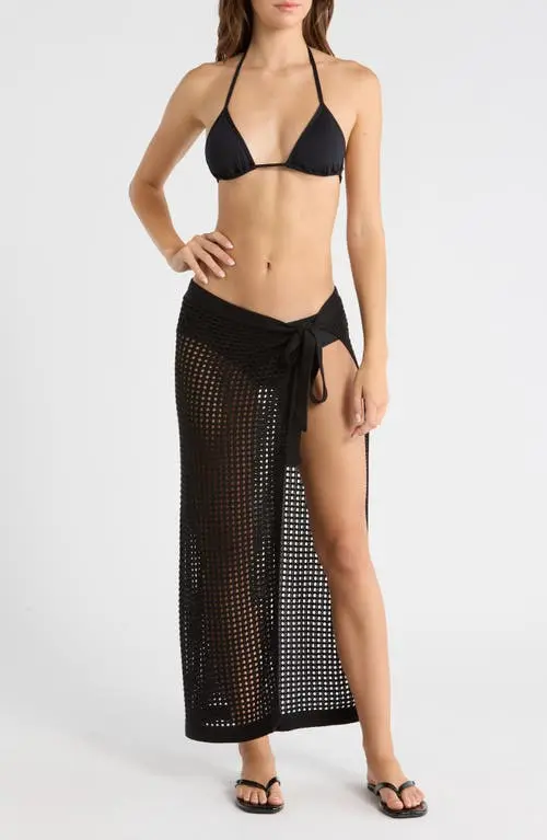 VIX PAULA HERMANNY Rena Knit Cover-up Skirt - Black