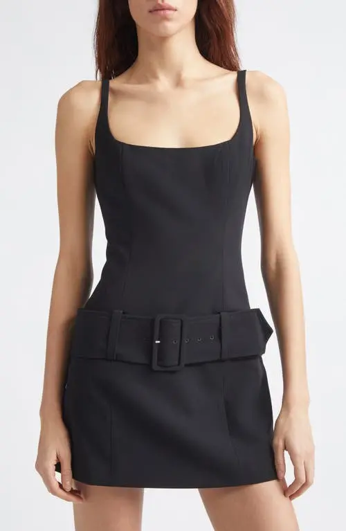 Sandy Liang Belted Stretch Suiting Minidress