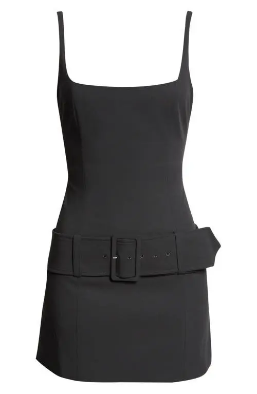 Sandy Liang Belted Stretch Suiting Minidress