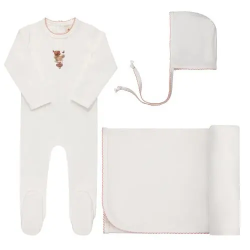 ELY'S & CO. Playful Mouse Collection Layette Set - Ivory/pink