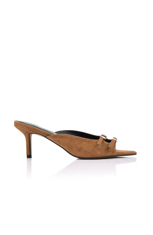 LANA WILKINSON Shannon Mule With Double Buckle Detail - Brown