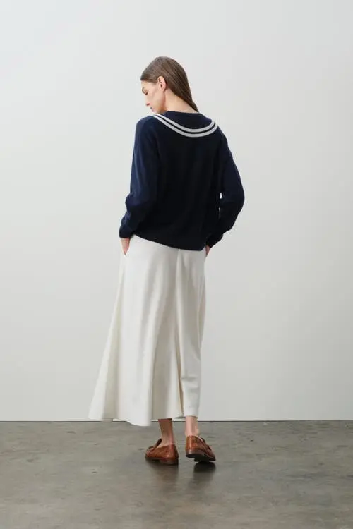 Naked Cashmere Diana Tennis Sweater - Navy/ecru