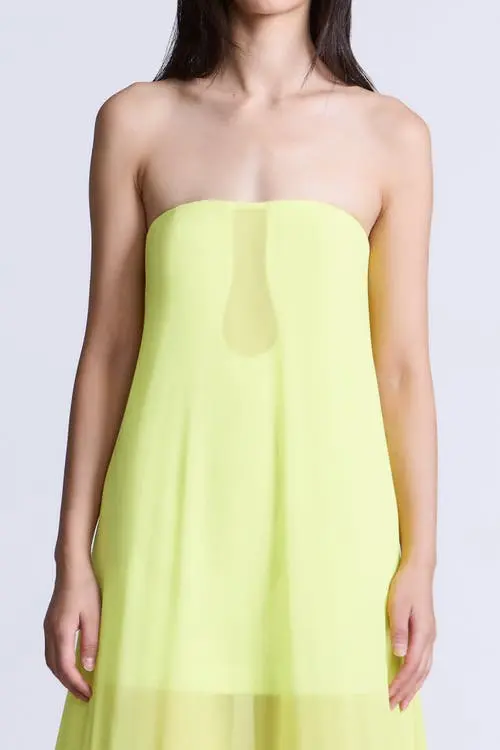Bcbgmaxazria Farrah Gown Strapless Chiffon Floor-length Gown