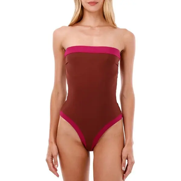 MALAI Colorblock One-piece Swimsuit - Raspberry Color Blend