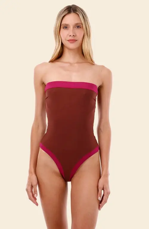 MALAI Colorblock One-piece Swimsuit - Raspberry Color Blend