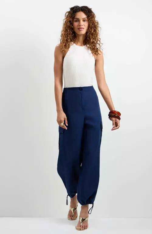 Trina Turk Alico Cargo Pants With Ankle Ties
