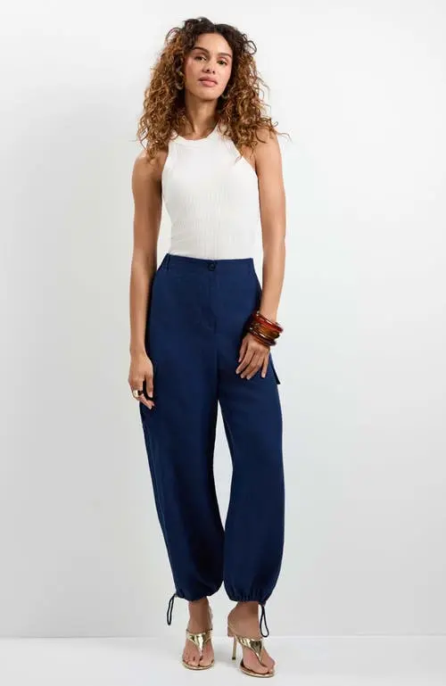 Trina Turk Alico Cargo Pants With Ankle Ties