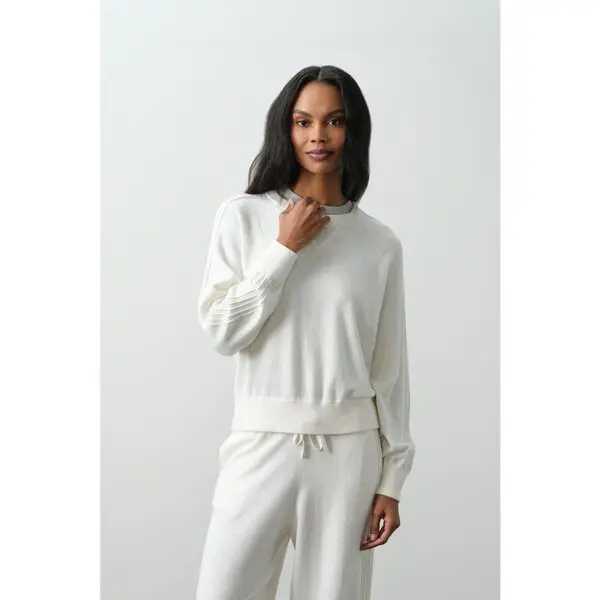 Naked Cashmere Katie Cotton Cashmere Crewneck - Ecru