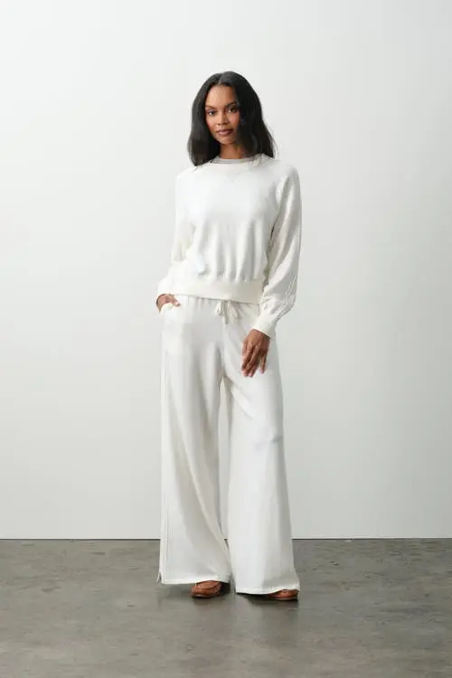 Naked Cashmere Katie Cotton Cashmere Crewneck - Ecru