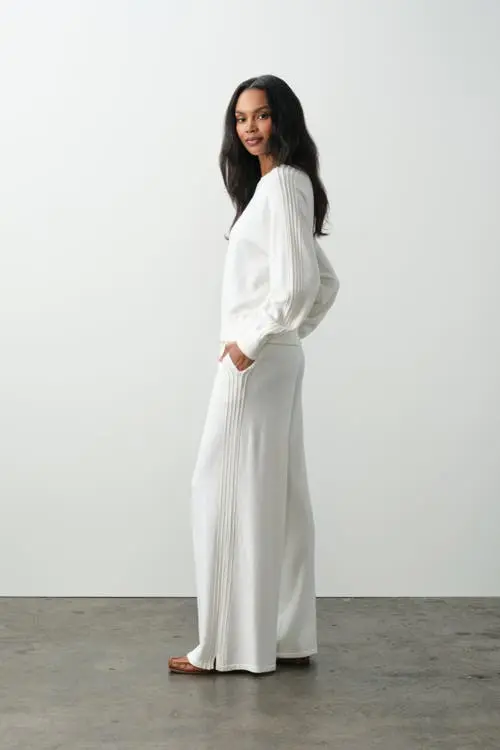 Naked Cashmere Katie Cotton Cashmere Crewneck - Ecru