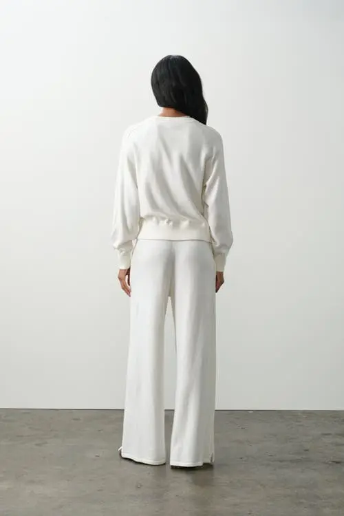 Naked Cashmere Katie Cotton Cashmere Crewneck - Ecru