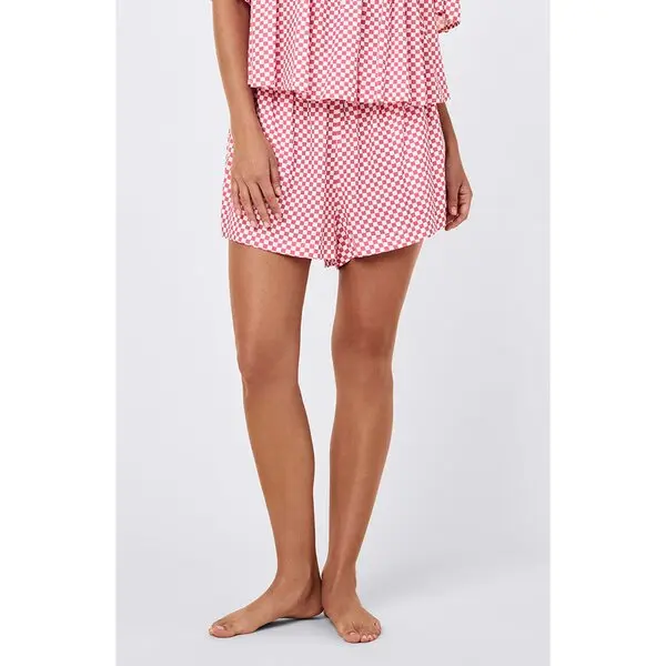 PAPINELLE Anais Gathered Short Pajamas - Raspberry