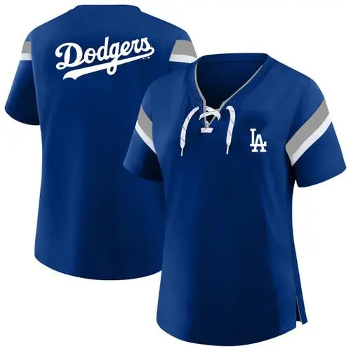 Profile Los Angeles Dodgers Lace-up T-shirt - Gray