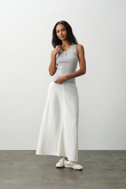 Naked Cashmere Camille Cotton Cashmere Tank - Heather Grey/multi
