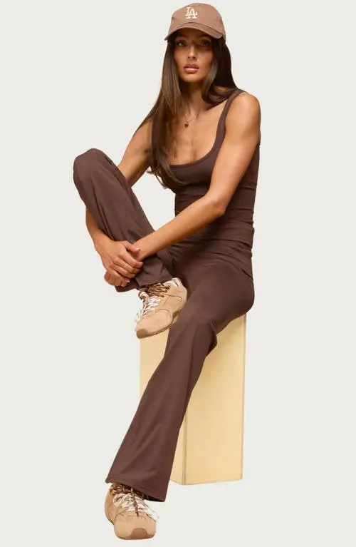 EDIKTED Kiarra Scoop Neck Tank - Brown