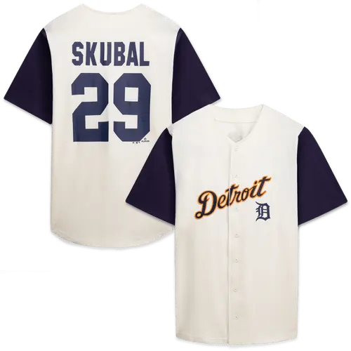 Profile Navy Detroit Tigers Big & Tall Two-color Fashion Jersey - Cream