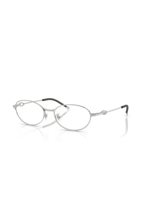 DIESEL® Oval Full Rim Metal Eyeglasses - Silver