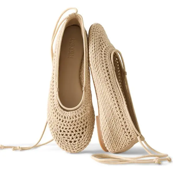 HAVEN WELL WITHIN Crochet Ballet Flats With Removable Ankle Strap