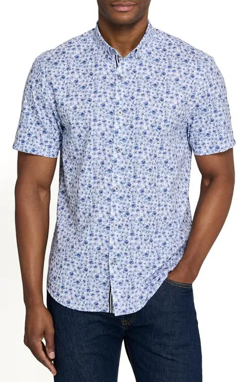 BROOKLYN BRIGADE Greenpoint Garden Short Sleeve Button Down Performance Shirt