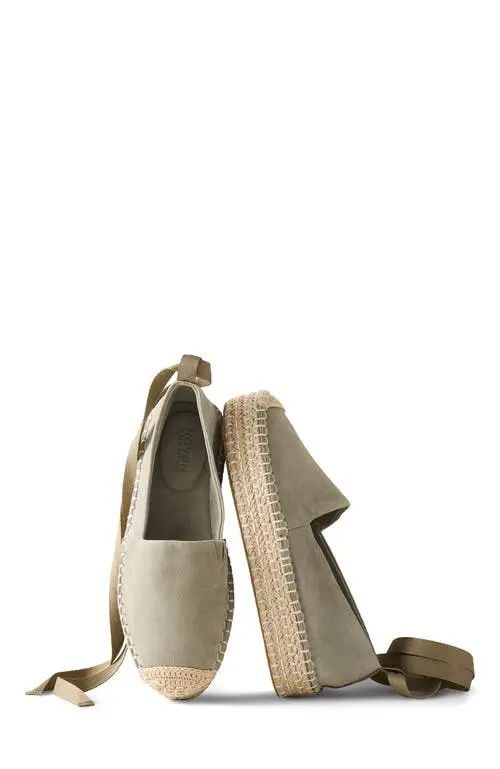HAVEN WELL WITHIN Suede Espadrilles With Optional Ribbon Tie - Chervil Green