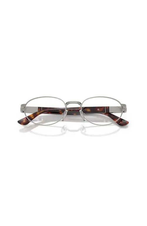 Persol Oval Full Rim Eyeglasses - Grey