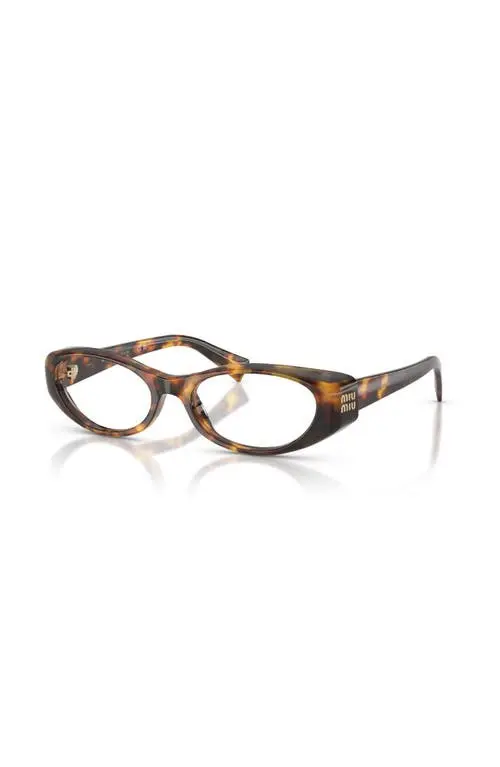 Miu Miu Oval Optical Glasses - Tortoise