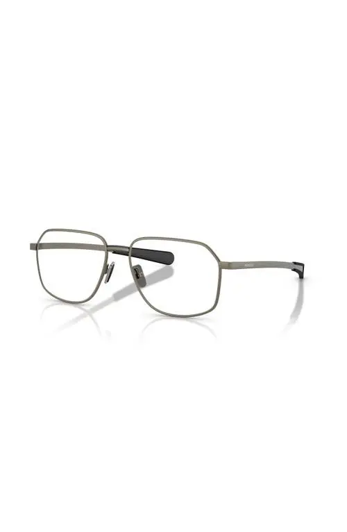 Moncler Rectangle Full Rim Metal Eyeglasses - Grey
