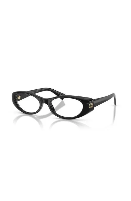 Miu Miu Oval Optical Glasses - Black