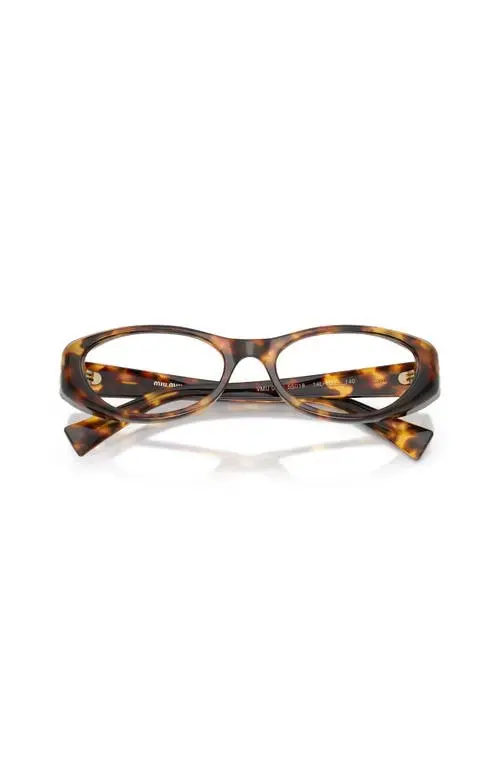Miu Miu Oval Optical Glasses - Tortoise