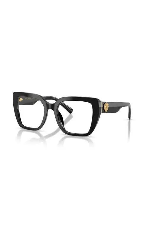 Dolce & Gabbana 51mm Square Acetate Full Rim Eyeglasses - Black